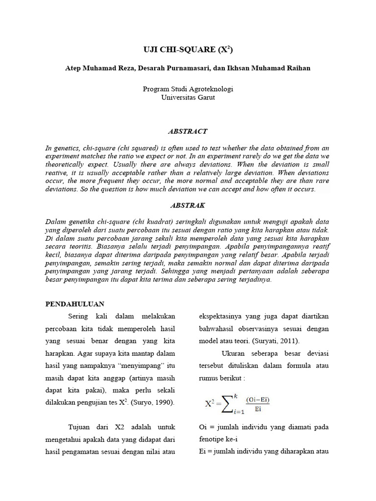 Uji Chis-Quare Atep | PDF | Metode & Bahan Ajar | Sains & Matematika