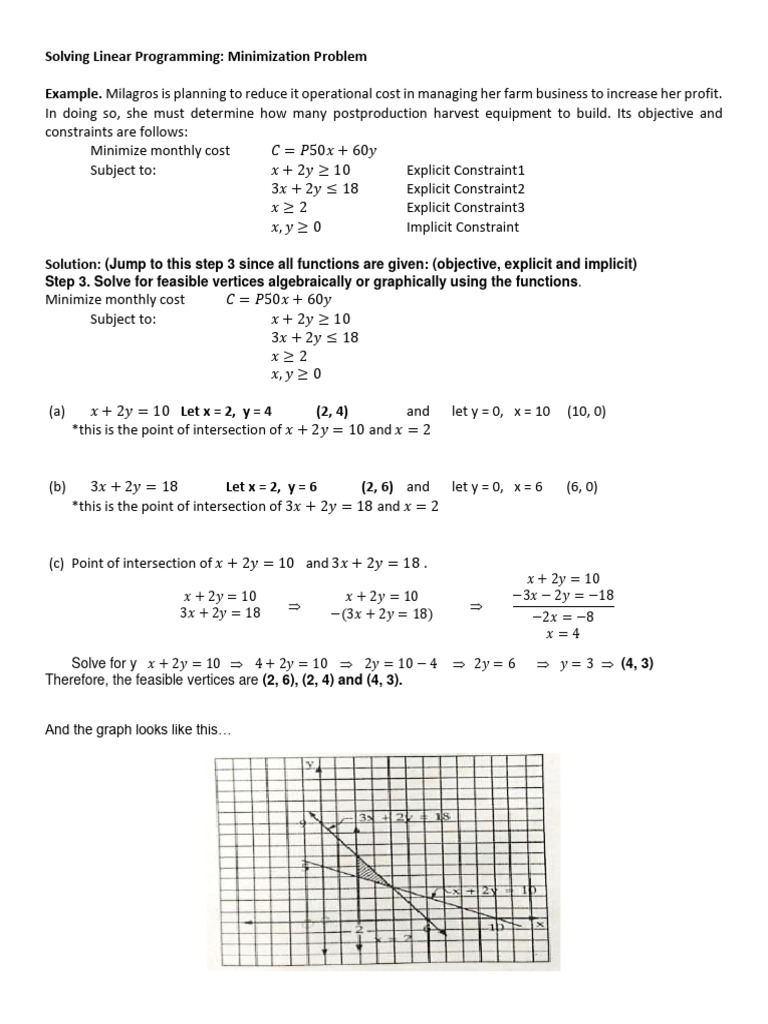 Linear Programming Cost Minimization Guide | PDF | Mathematical Optimization | Linear Programming
