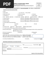 Bangladesh NVR Application Form | PDF | Travel Visa | Passport