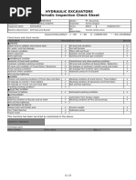 Daily Checksheet - Excavator | PDF | Engines | Mechanical Engineering