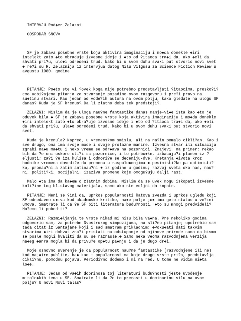 INTERVJU Rodzer Zelazni | PDF