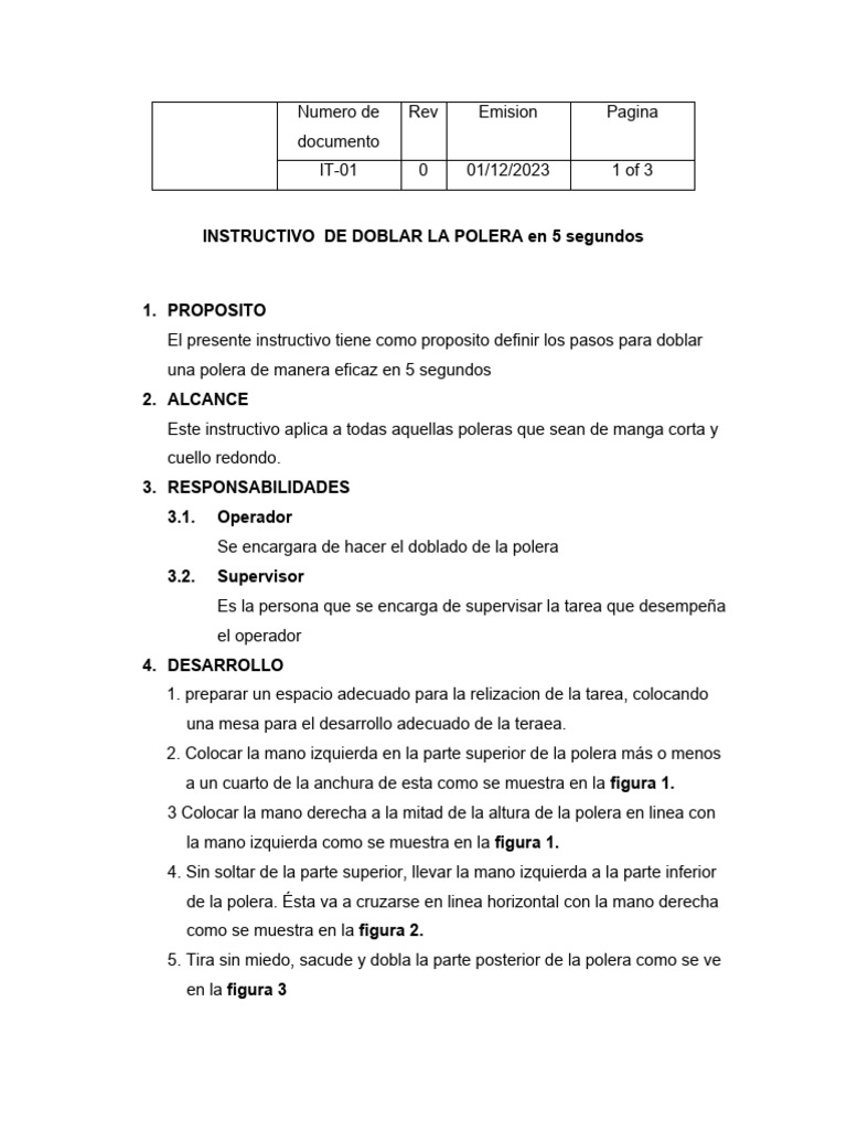 Elaboracion de Instructivo de Trabajo | PDF