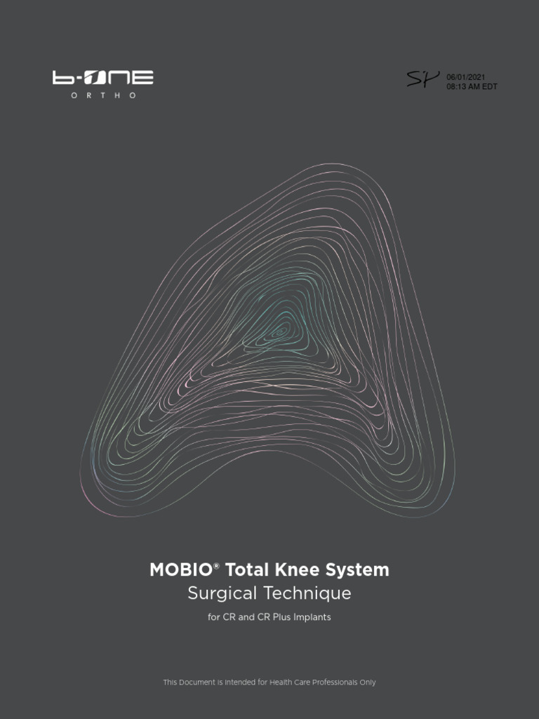 Mobio Total Knee System Surgical Technique | PDF | Knee | Ankle
