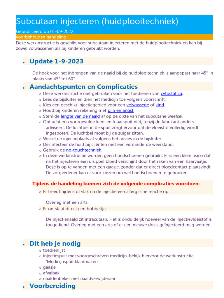 2023-11-27 Subcutaan Injecteren Huidplooi | PDF