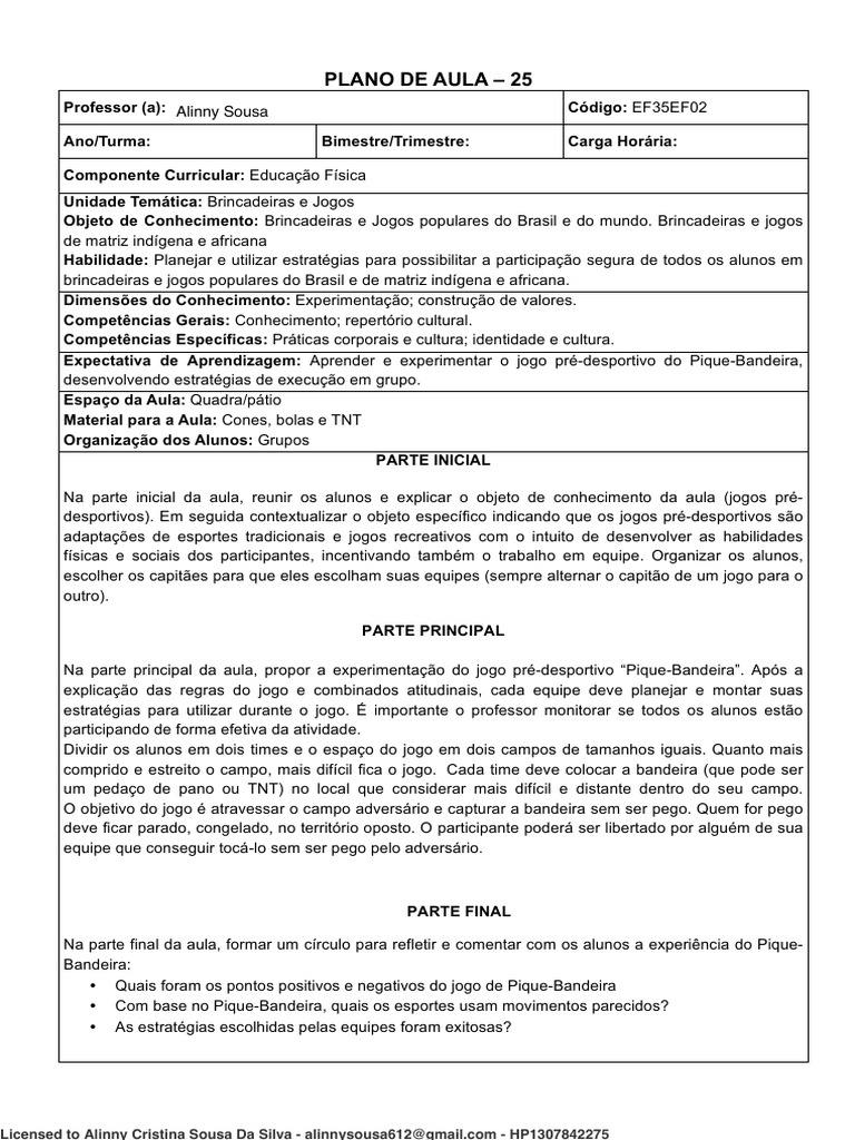 Plano de Aula 4 Ano | PDF | Aprendizado