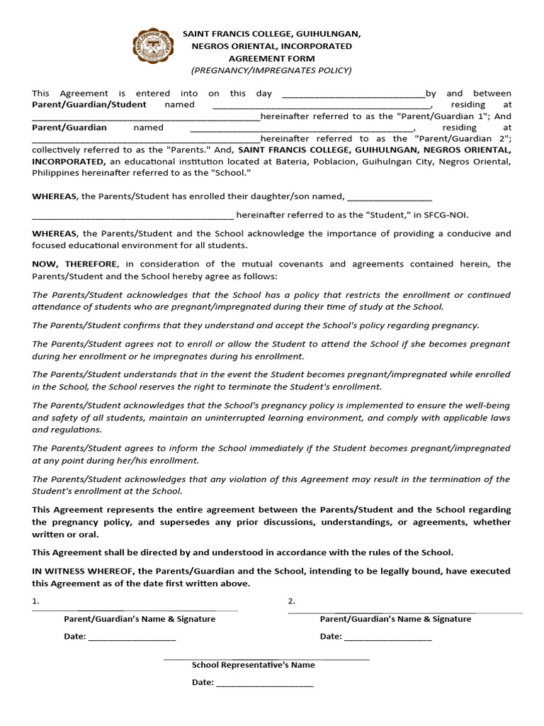 Pregnancy Agreement | PDF | Government | Justice
