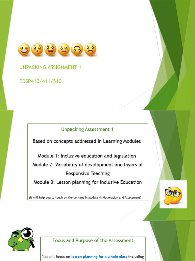 EDSP410411510 Unpacking Assignment 1 | PDF | Lesson Plan | Disability EDSP410411510 Unpacking Assignment 1 | PDF | Lesson Plan | Disability