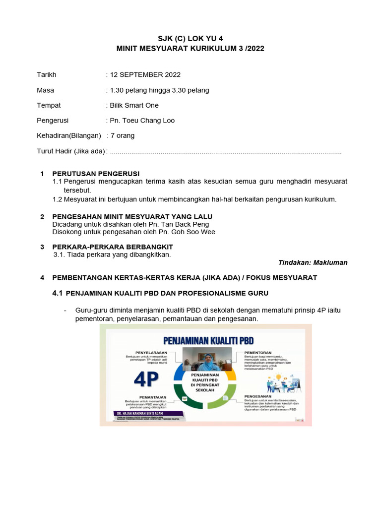 MINIT MESY Kurikulum 2021 | PDF