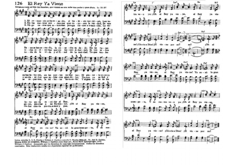 El Rey Ya Viene Partitura | PDF
