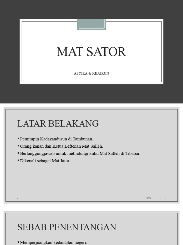 Sejarah (Mat Sator) | PDF