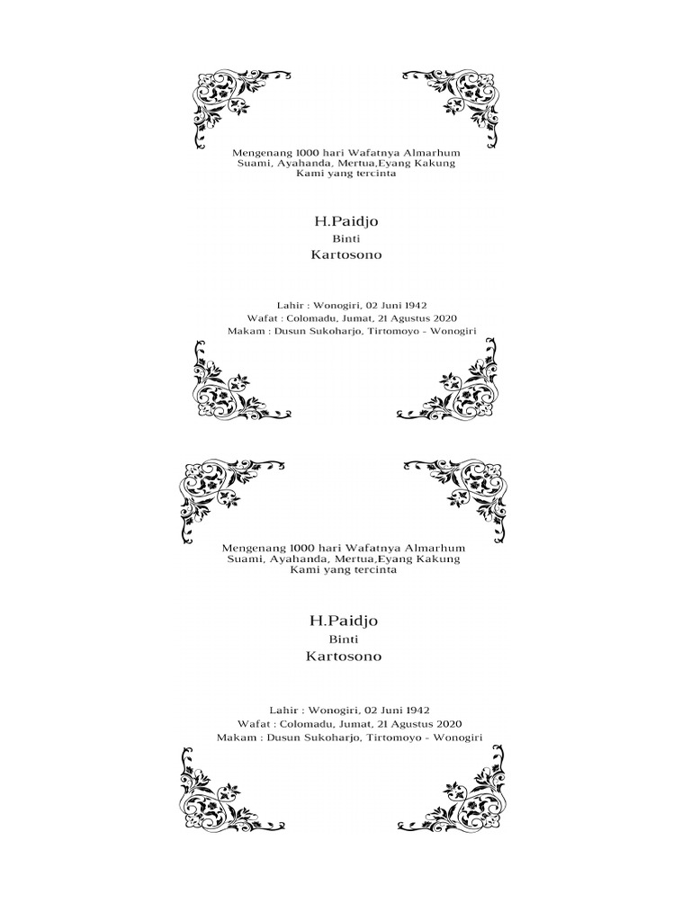 Mengenang 1000 Hari Wafatnya | PDF