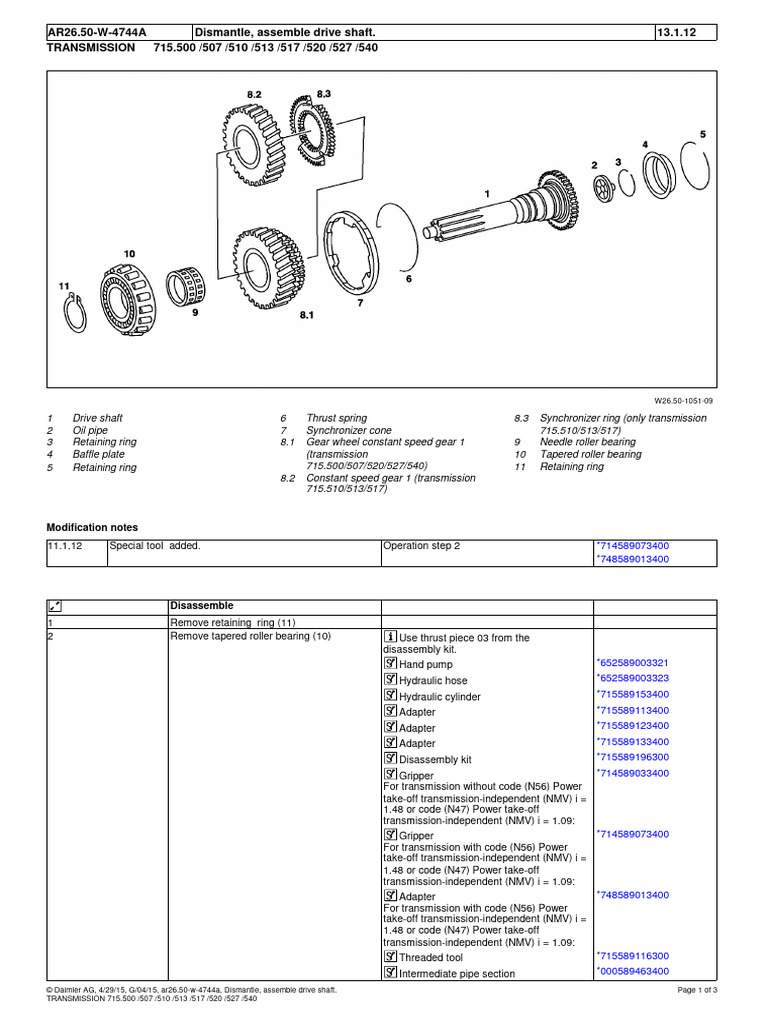 Dismantle, Assemble Drive Shaft | PDF | Manual Transmission | Bearing ...