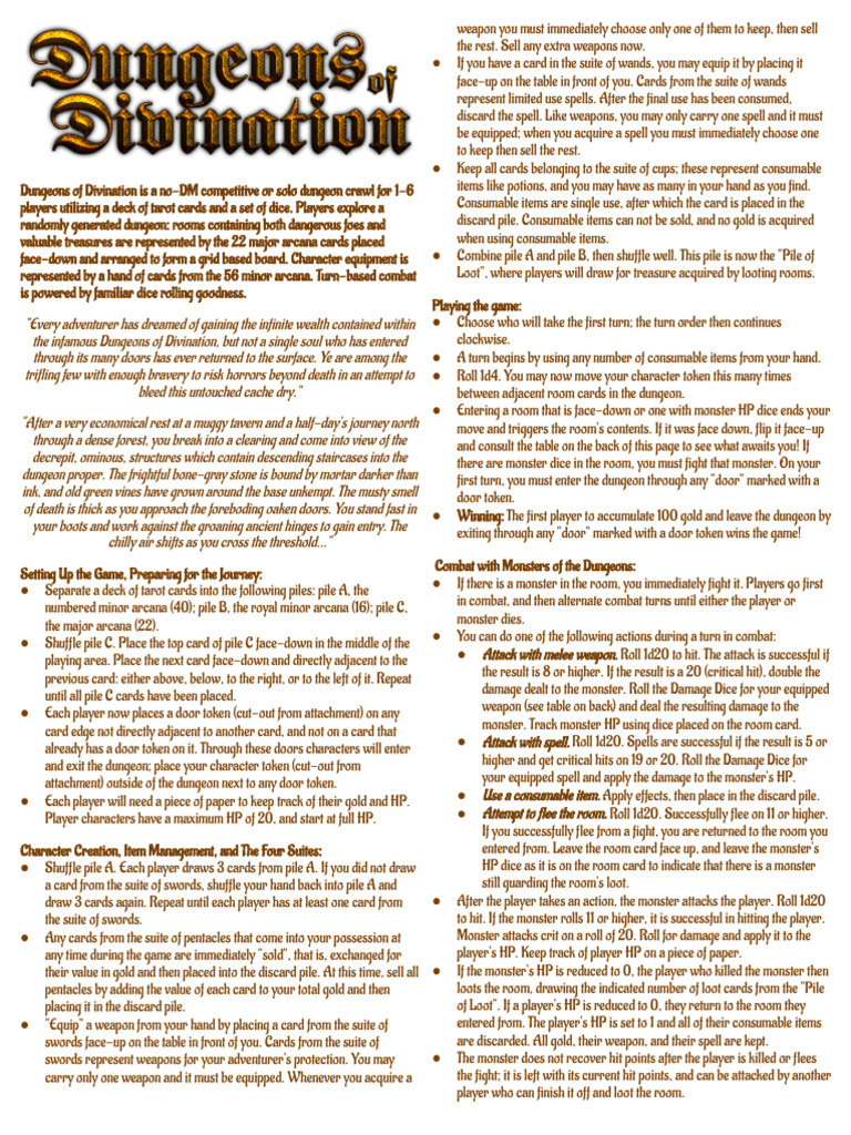 Dungeons of Divination | PDF