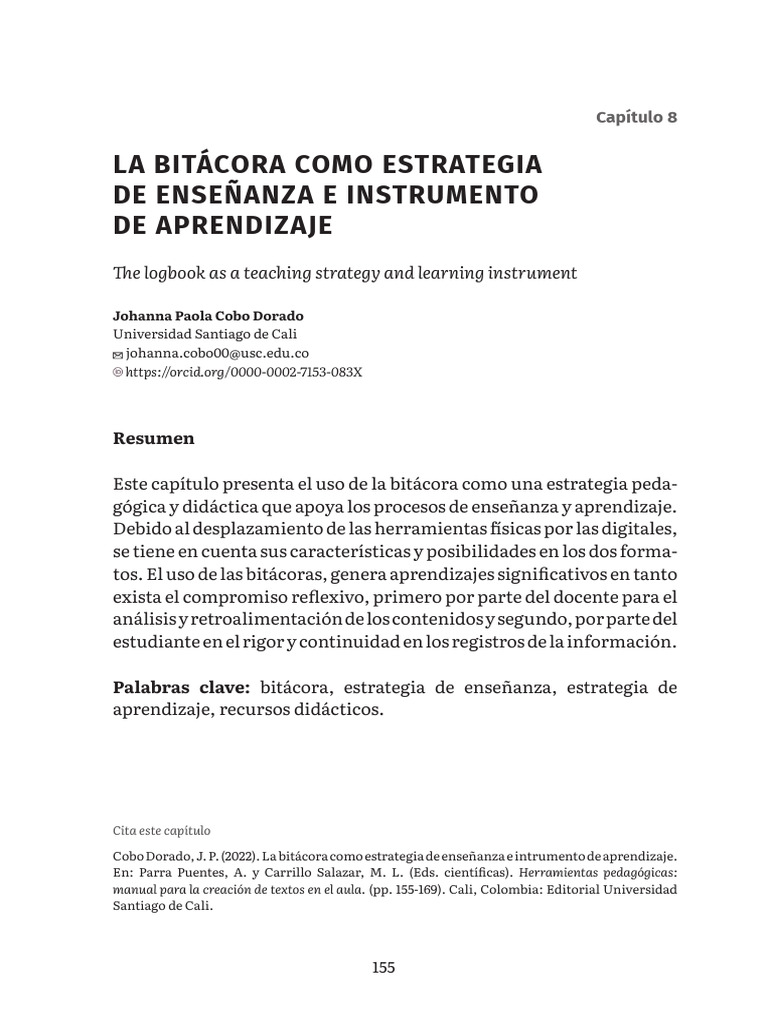 Capitulo+8 - La Bitacora Como Estrategia | PDF | Aprendizaje | Blog