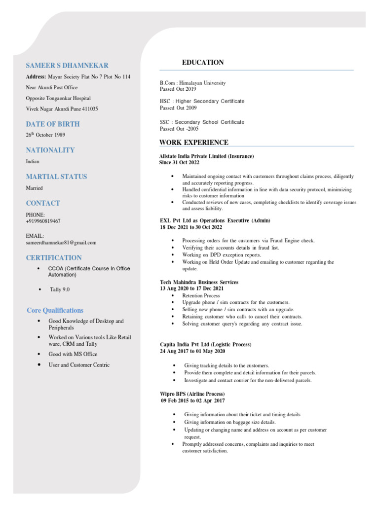 Sameer Resume 2023 | PDF | Computing | Business