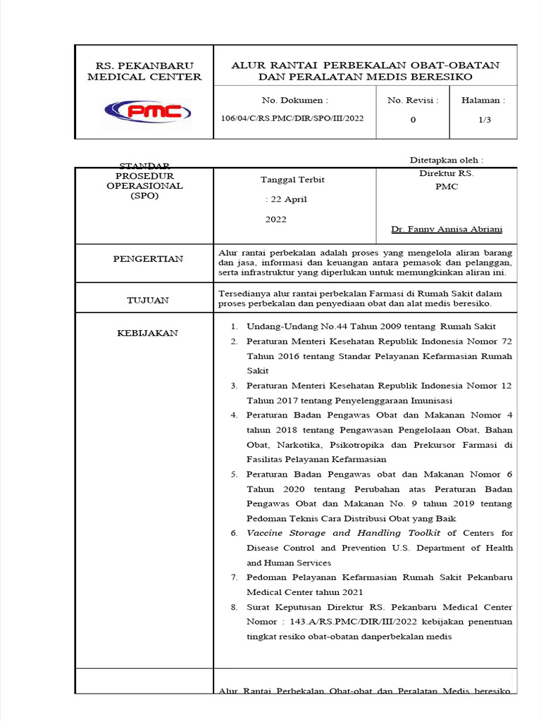 Logbook Apoteker di RS Pekanbaru | PDF