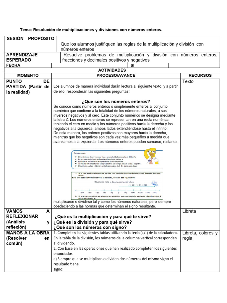 Multiplicacion de Numeros Con Signo | PDF | Números | Entero