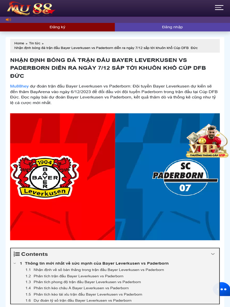 Bayer Leverkusen Vs Paderborn | PDF