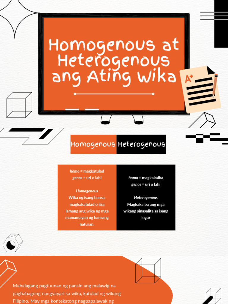 Y1A5 - Homogenous at Heterogenous Ang AtingWika | PDF