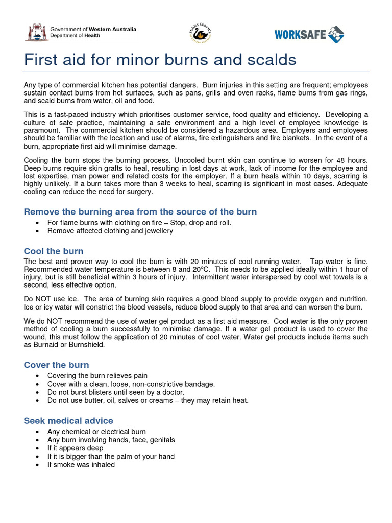 First Aid For Minor Burns | PDF | Burn | Injury