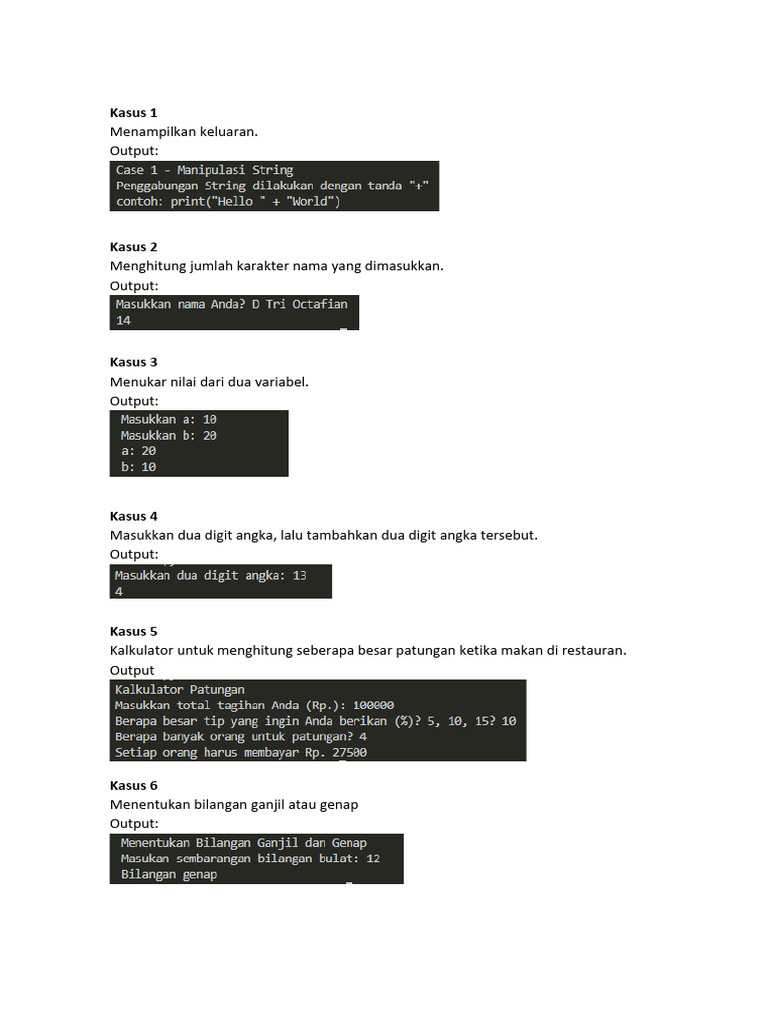 10 Contoh Program Pemrograman Dasar | PDF | Karier & Perkembangan