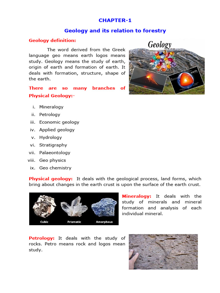 Geology & Soil Science - Study Material English | PDF | Minerals | Rock ...
