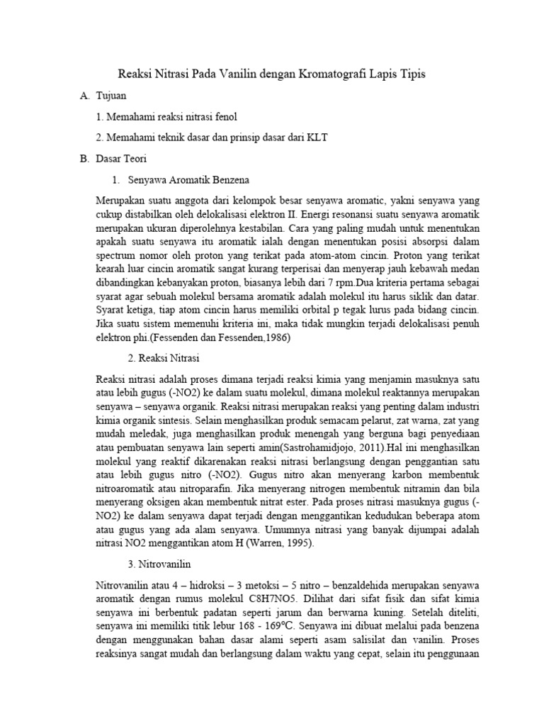Reaksi Nitrasi Pada Vanilin | PDF