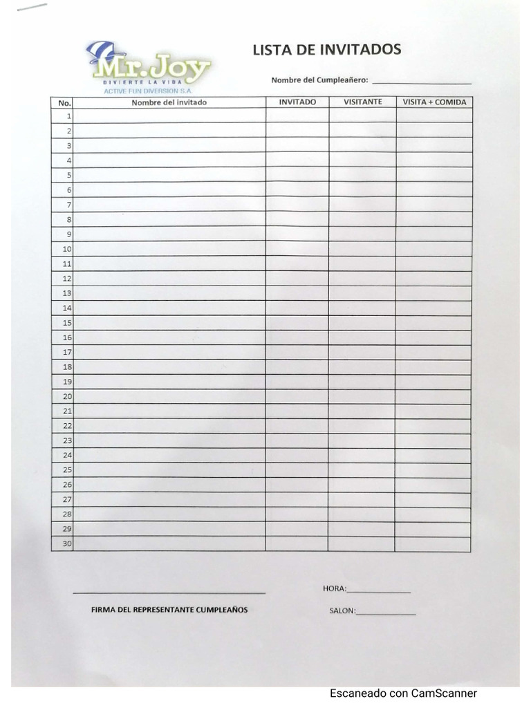 Lista de Invitados | PDF