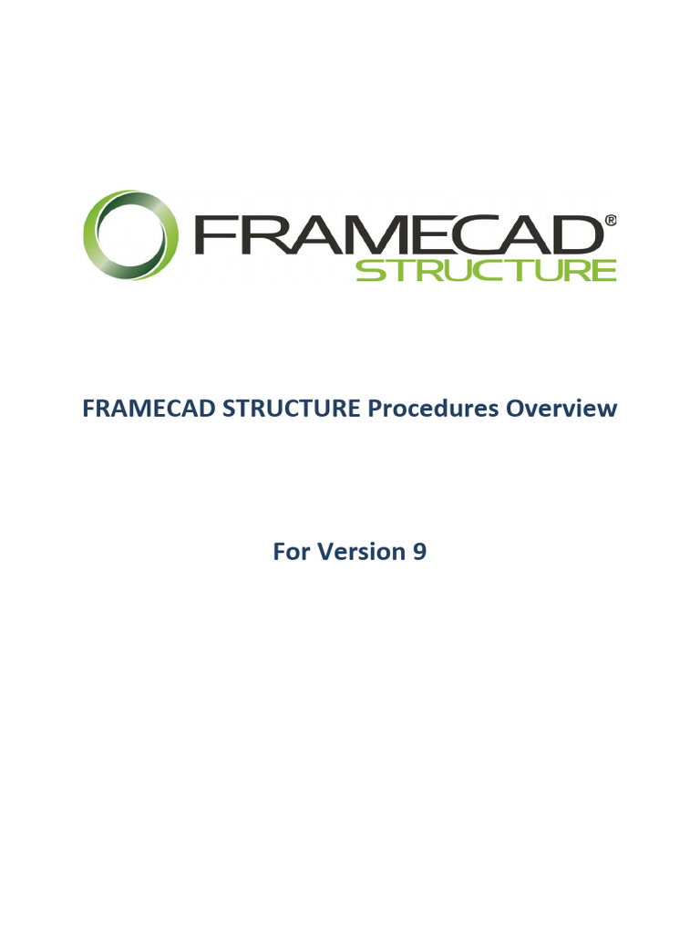 FRAMECAD STRUCTURE Procedures Overview | PDF | Installation (Computer ...