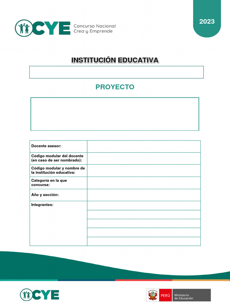 Proyecto Educativo: Design Thinking 2023 | PDF