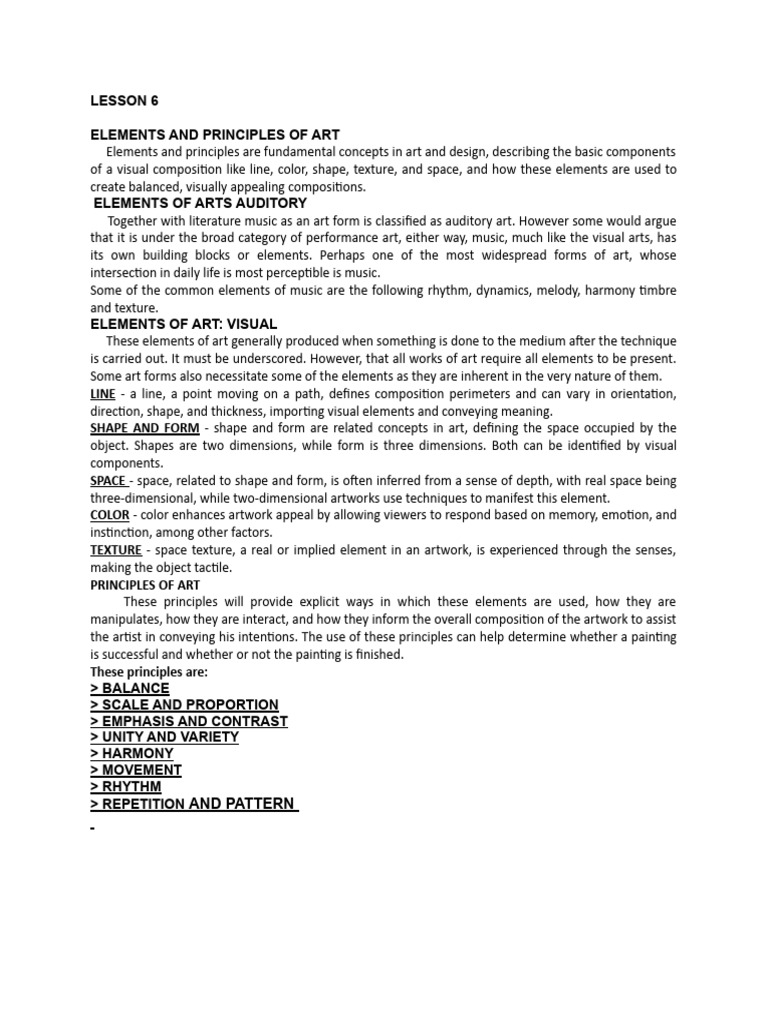 Lesson 6 | PDF | Composition (Visual Arts) | Shape