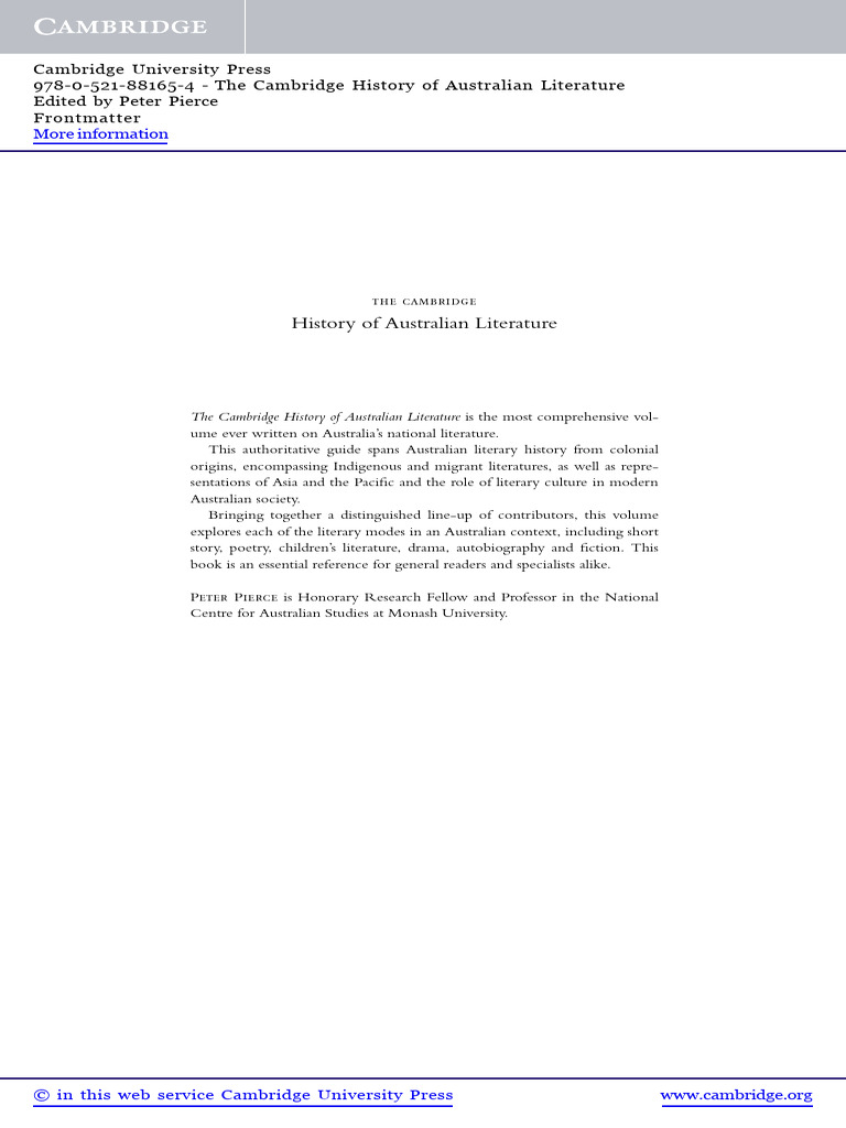 Frontmatter | PDF | Australian Literature | Australia
