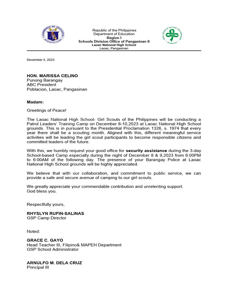 GSP Letters | PDF | Leadership | Philippines