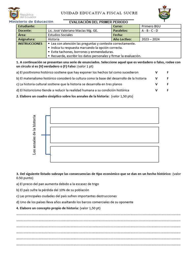 Examen 1T Historia Curso1 ABCD | PDF | Historiografía | Science