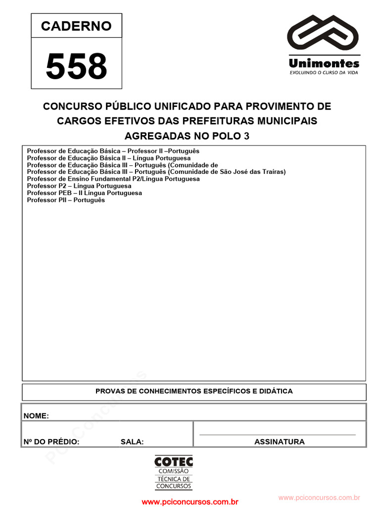 Prof Educa Basica Prof II Portugues 558 | PDF | Pedagogia | Aprendizado