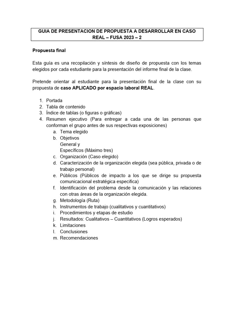 Guia Propuesta de Trabajo Final Fusa Estrategias | PDF