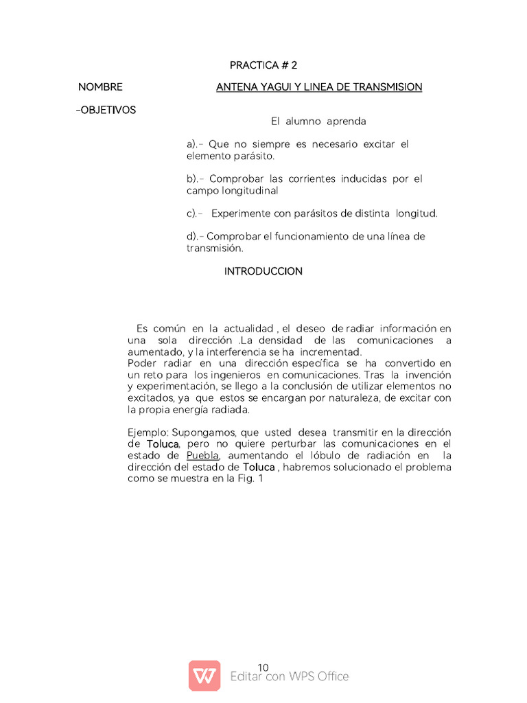 Practica 2 Radiocomunicaciones | PDF | Antena (Radio) | Olas