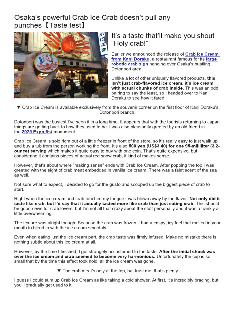 Crab Ice Cream | PDF | Ice Cream | Foods