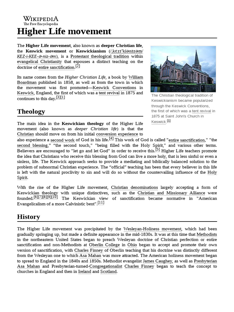 Higher Life Movement | PDF | Christian Movements | Protestant Theology