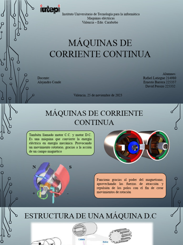 Maquinas de Corriente Continua | PDF | Motor eléctrico | Generador ...