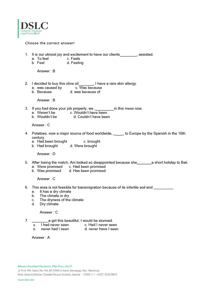 DSLC - Test English Language | PDF