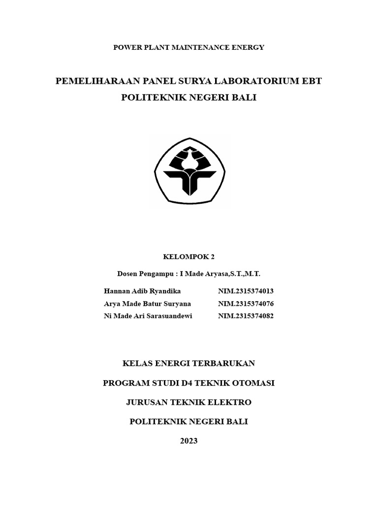 Pemeliharaan Modul Panel Surya | PDF