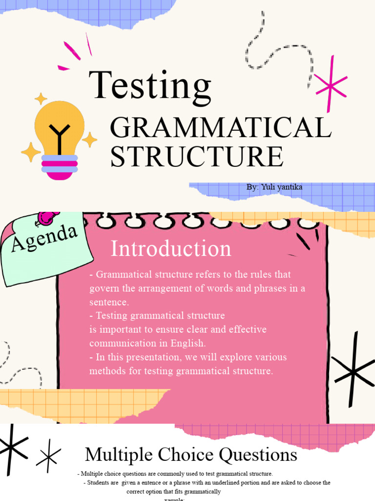 Testing Grammatical Structure | PDF | Multiple Choice | Error