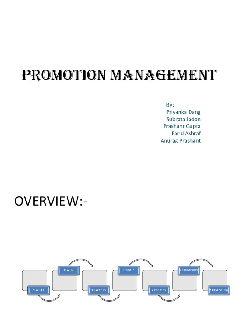 Promotion Management | Promotion (Marketing) | Sales