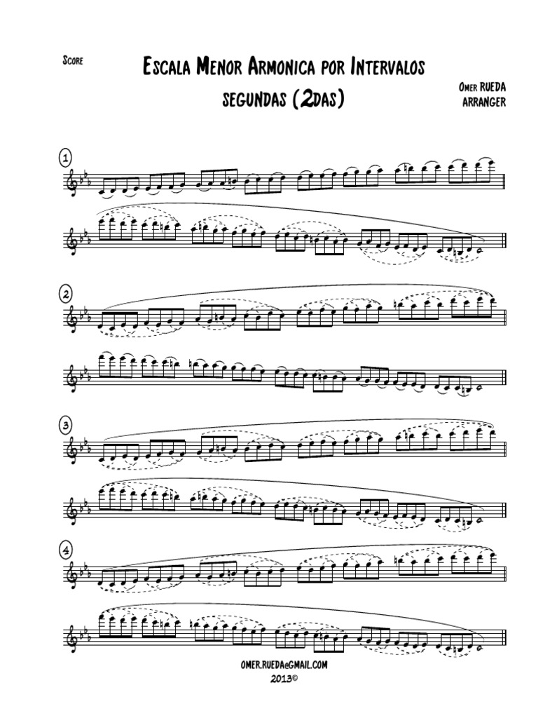 Escala Menor Armónica Intervalos 2das | PDF