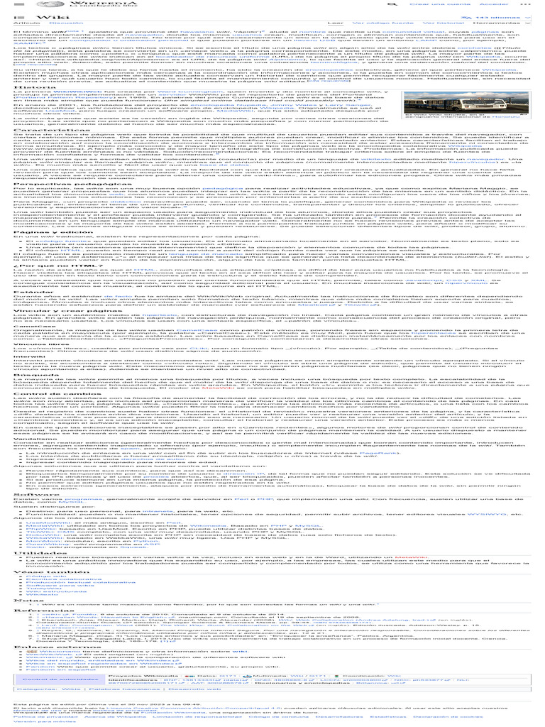 Historia y Uso de las Wikis | PDF | Wiki | Comunicación escrita