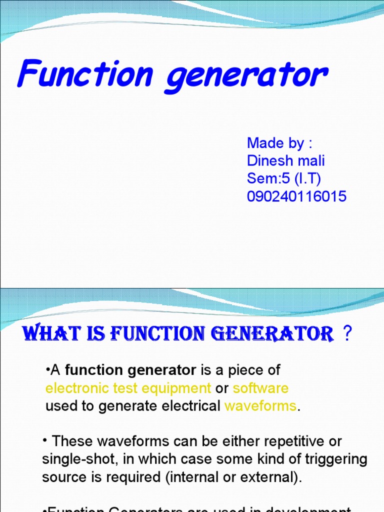 Function Generator | PDF | Electrical Circuits | Computer Engineering