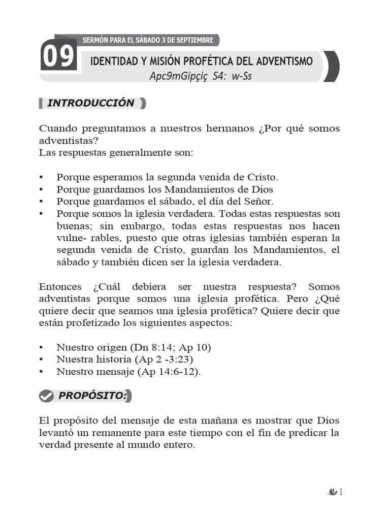 9 Identidad y Misión Profética Del Adventismo | PDF | Iglesia ...
