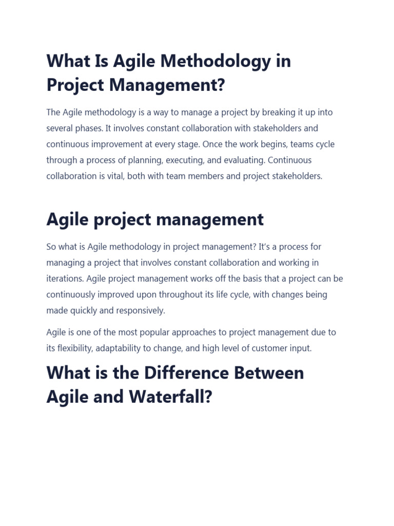 202000889-Agile Methodology | PDF