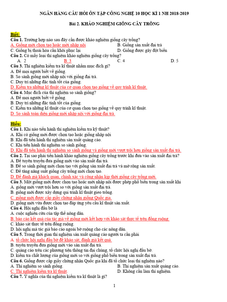 Cong Nghe 10 Hki | PDF